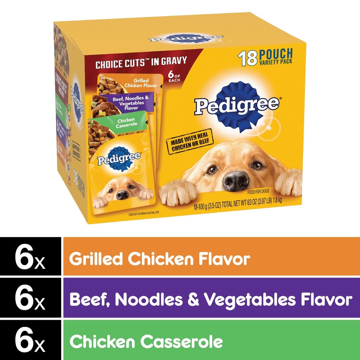 PEDIGREE Choice Cuts in Gravy Variety Pack Adult Wet Dog Food, 3.5-oz ...