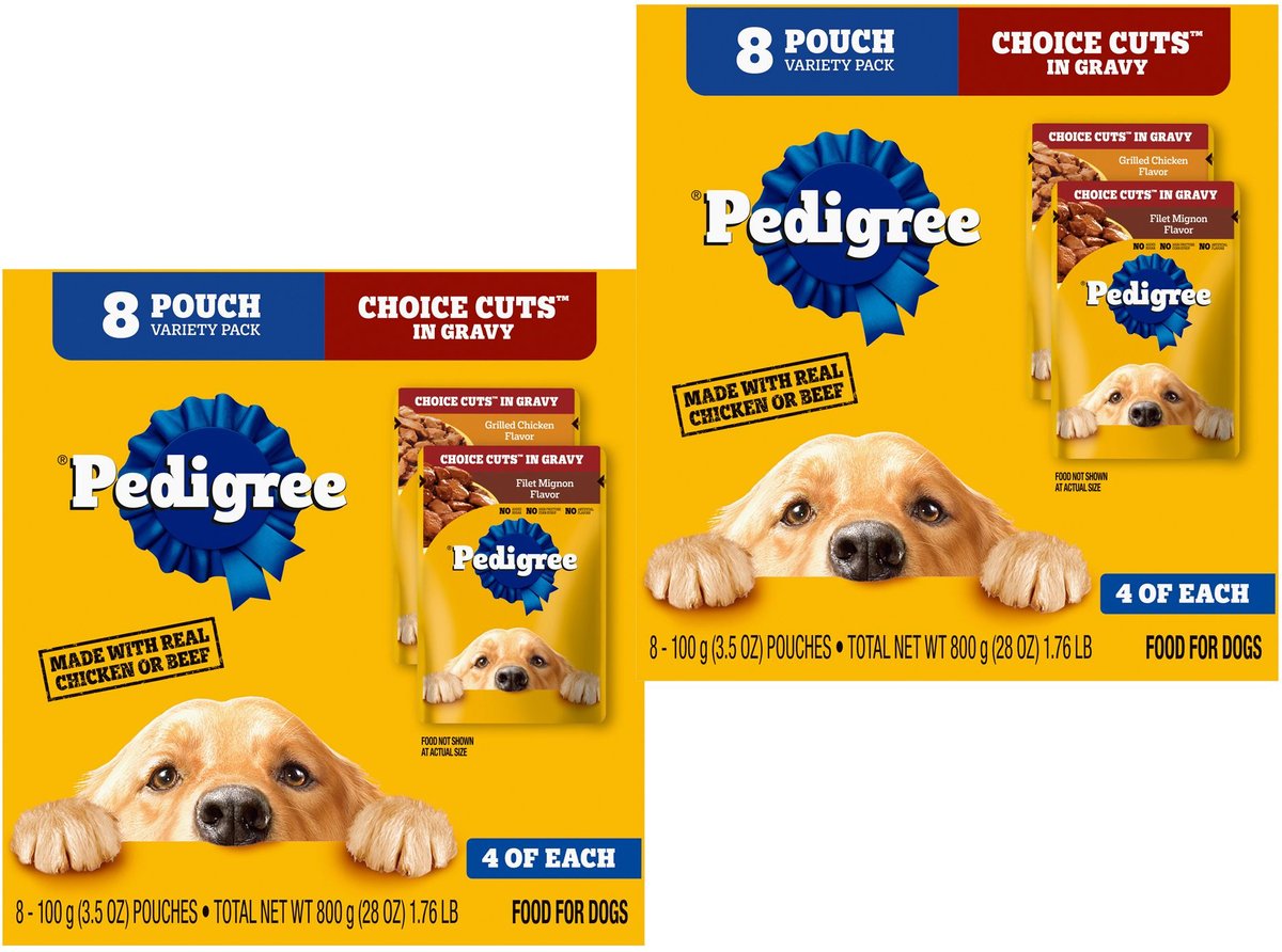 PEDIGREE Choice Cuts Variety Pack Grilled Chicken & Filet Mignon Flavor ...