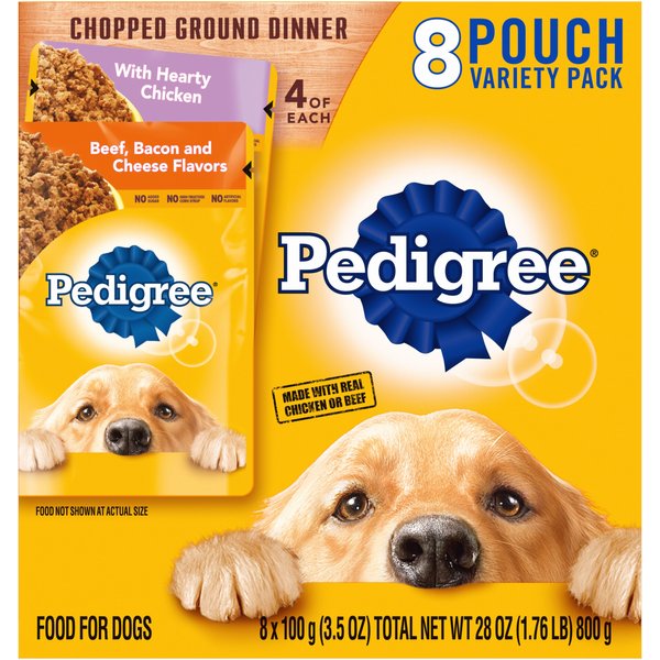 PEDIGREE Puppy Variety Pack Morsels in Sauce with Beef & Chicken Wet ...