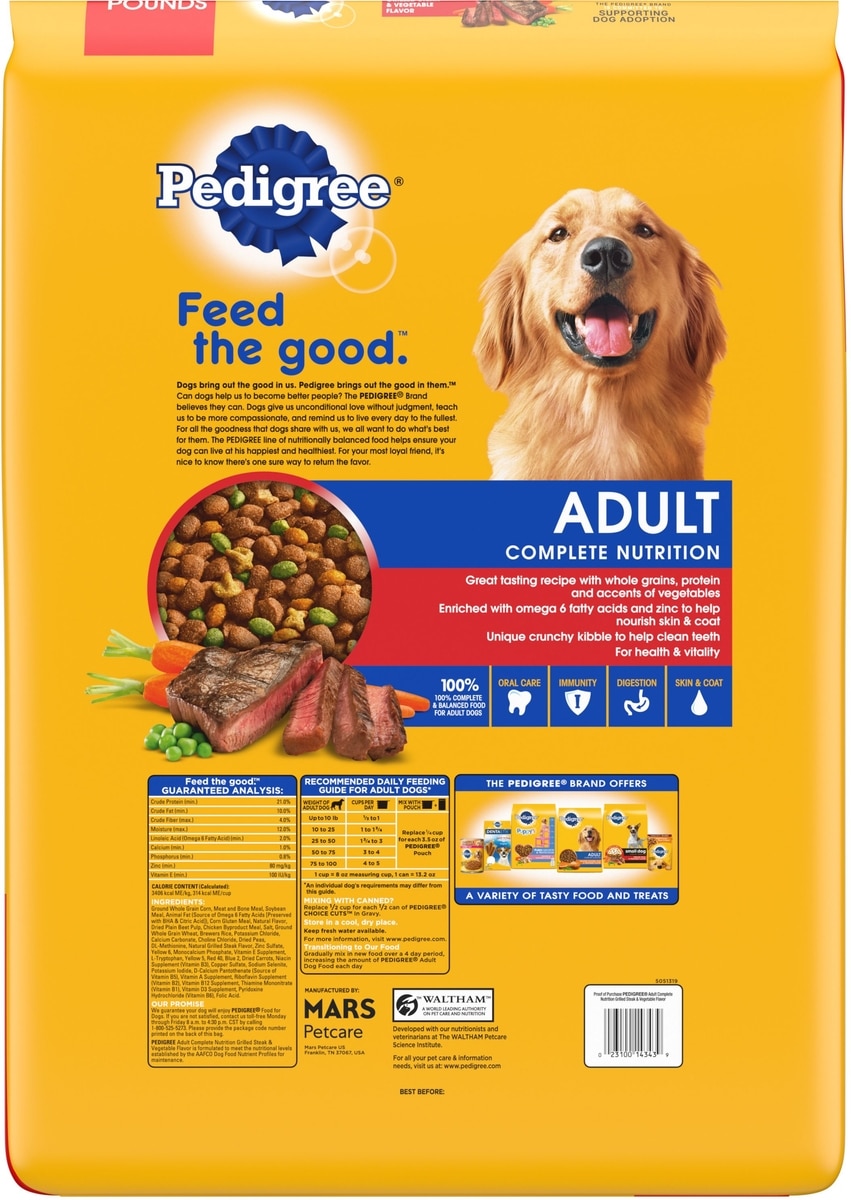 Discontinued - PEDIGREE Complete Nutrition Grilled Steak & Vegetable ...
