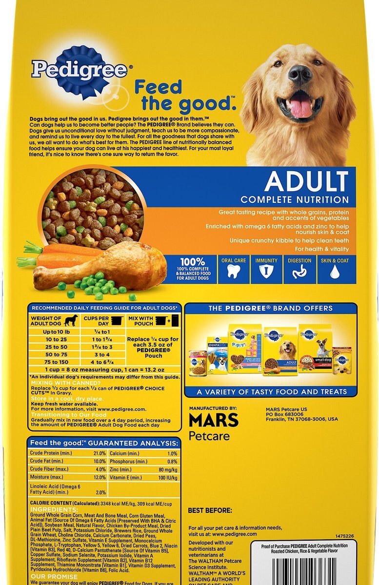 PEDIGREE Complete Nutrition Roasted Chicken & Vegetable Flavor Dog ...