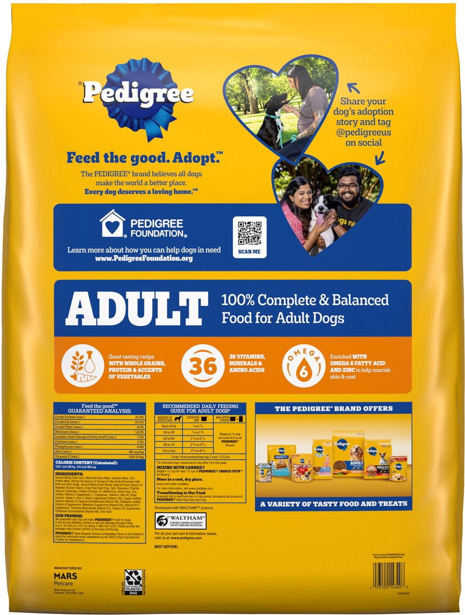 PEDIGREE Complete Nutrition Roasted Chicken & Vegetable Flavor Dog ...