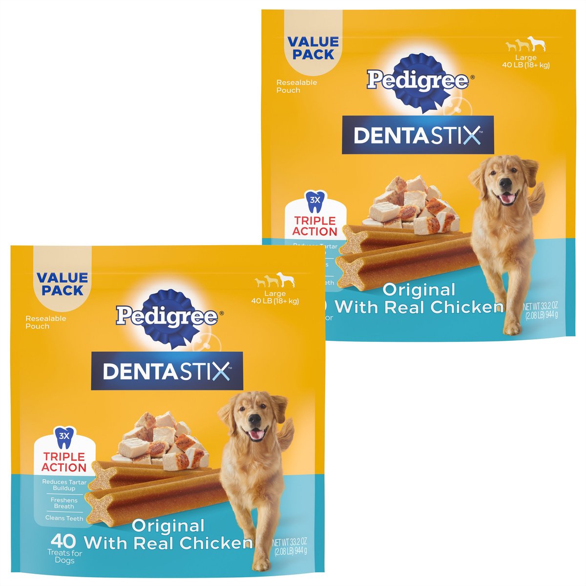 PEDIGREE Dentastix Large Original Chicken Flavor Dental Dog Treats, 80 ...