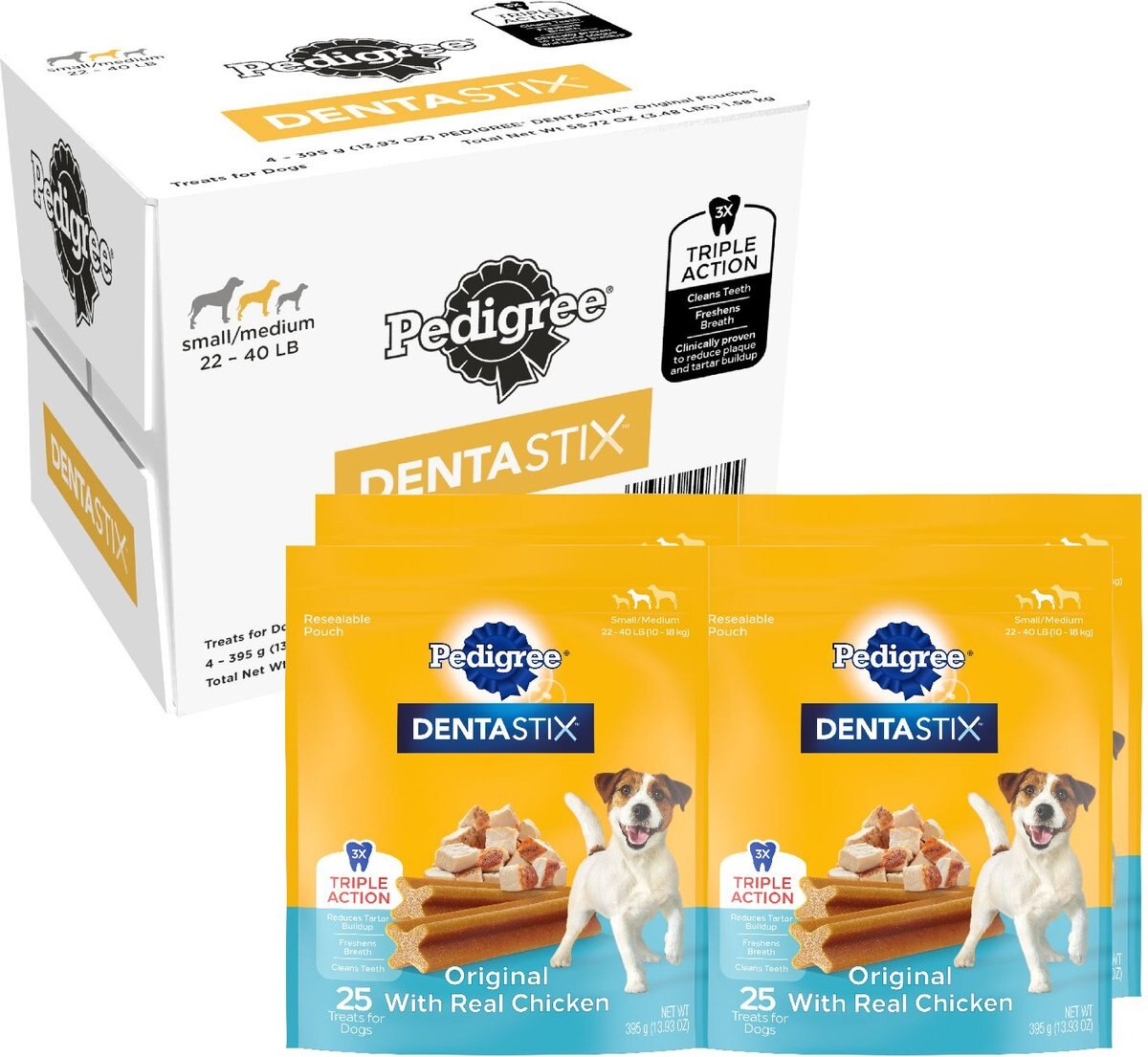 PEDIGREE Dentastix Small/Medium Original Chicken Flavor Dental Dog ...