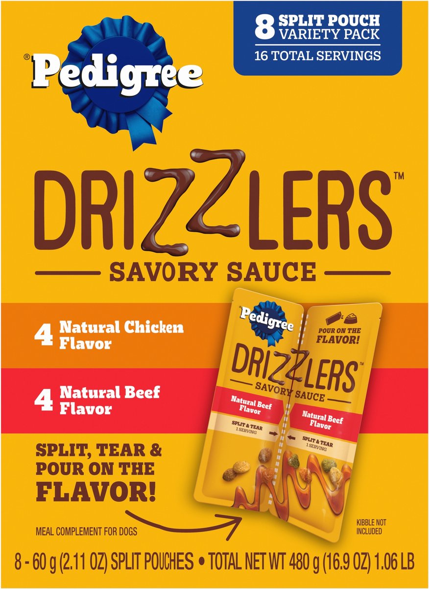 PEDIGREE Drizzlers Savory Sauce Multipack Dog Food Topper, 60-g pouch ...