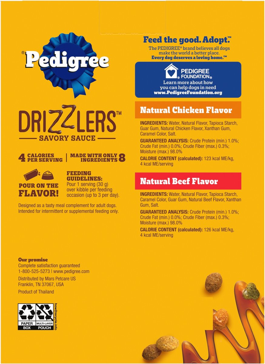 PEDIGREE Drizzlers Savory Sauce Multipack Dog Food Topper, 60-g pouch ...