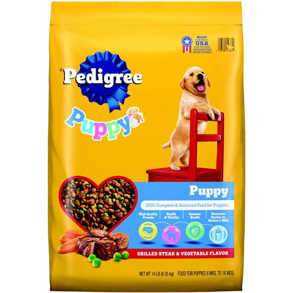PEDIGREE Puppy Growth & Protection Grilled Steak & Vegetable Flavor Dry ...