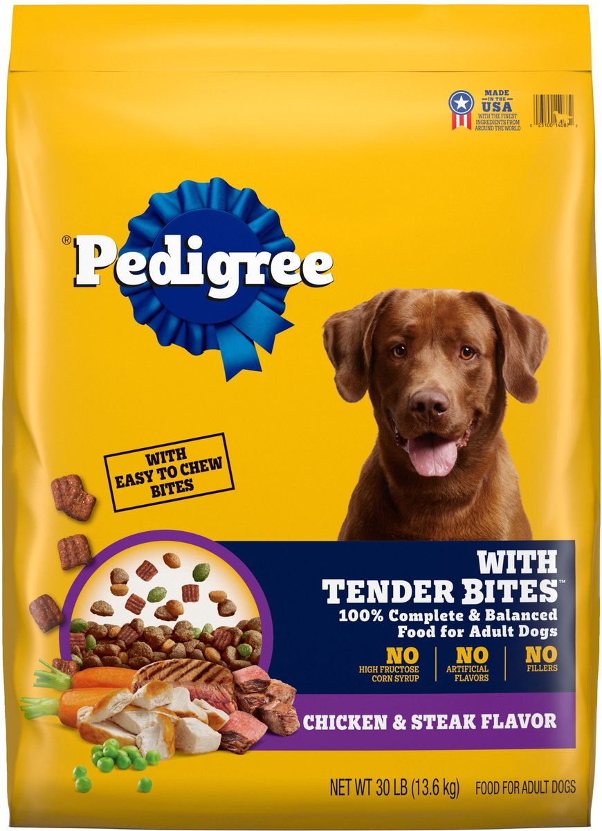 PEDIGREE Tender Bites Complete Nutrition Chicken & Steak Flavor Dry Dog ...