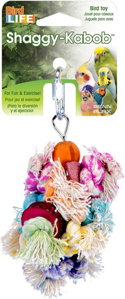 PENN-PLAX Bird-Life Shaggy Kabob Bird Toy, Small - Chewy.com