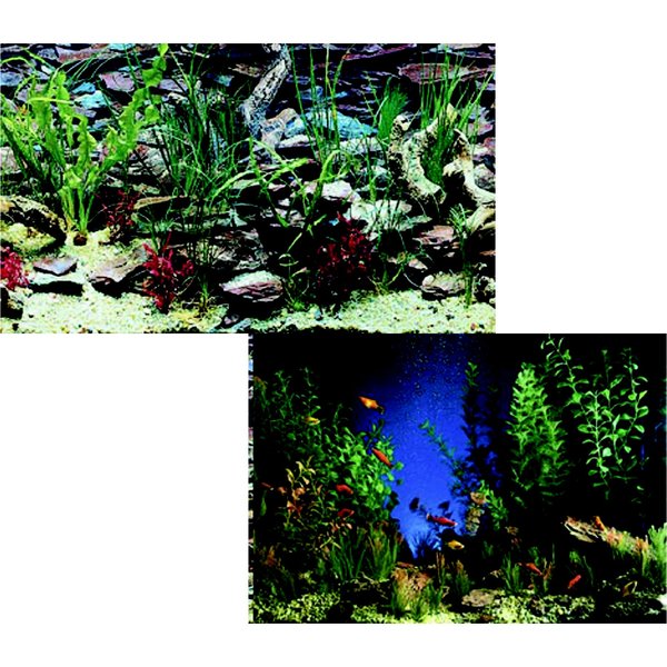 SEAVIEW Aquascape Reversible Background Aquarium Accessory, Greenspike ...