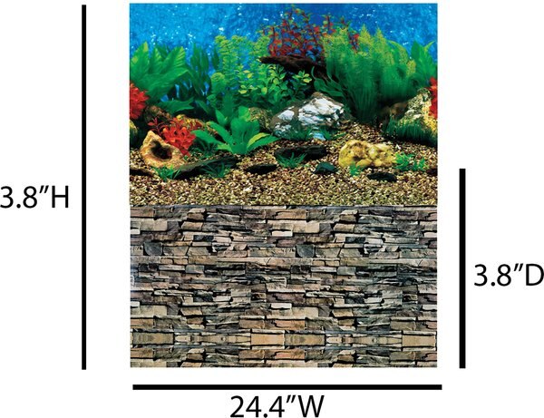 PENN-PLAX Shale Wall/Hawaii Blue Double Aquarium Background - Chewy.com