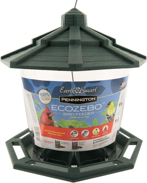 PENNINGTON Earth Smart Recycled Ecozebo Bird Feeder, Green - Chewy.com