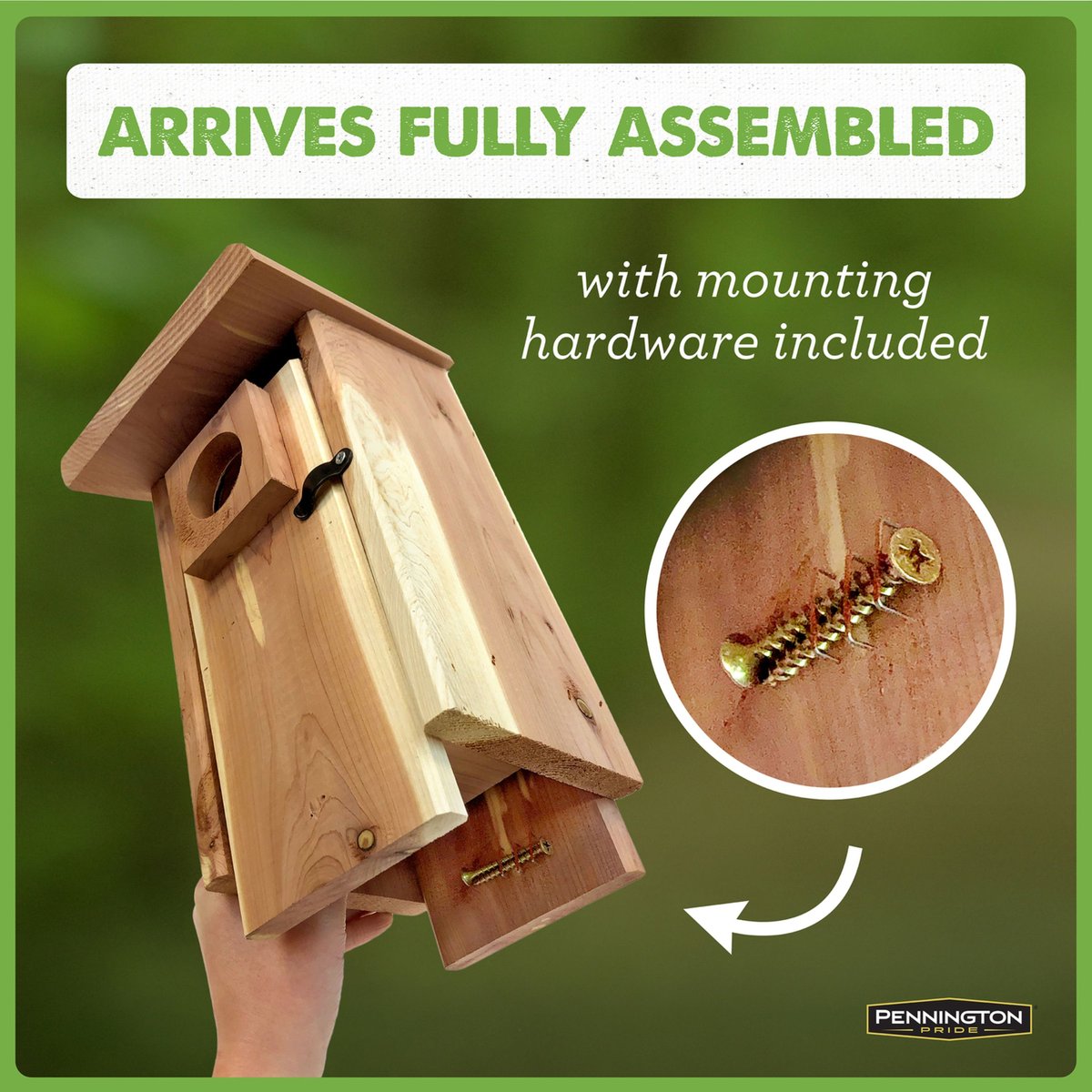 PENNINGTON Pride Cedar Predator Guard Bird House - Chewy.com