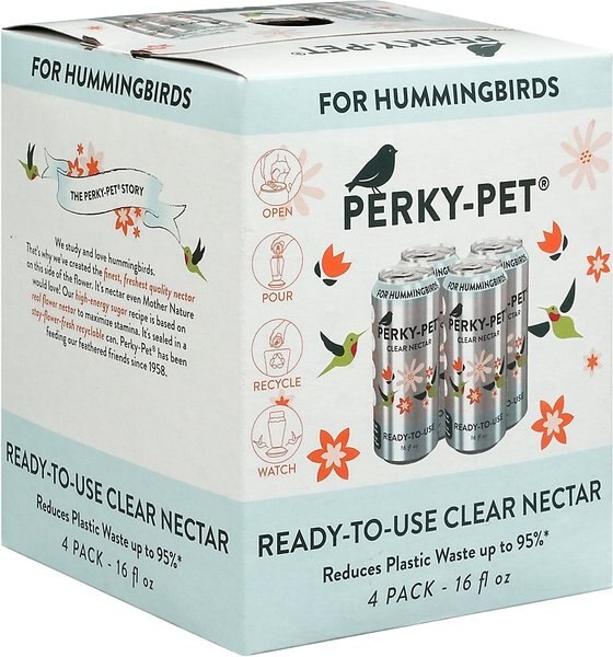 PERKY-PET Ready to Use Clear Nectar Hummingbird Food, 16-oz can, 4 ...