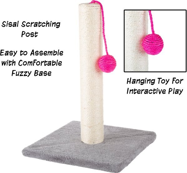PET ADOBE 17-in Sisal Cat Scratching Post with Toy - Chewy.com