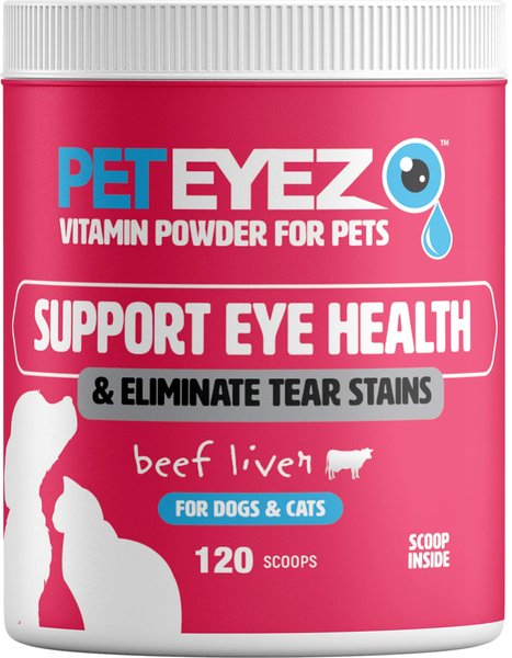 PET EYEZ Beef Liver Vision & Tear Stain Powder Supplement for Dogs ...