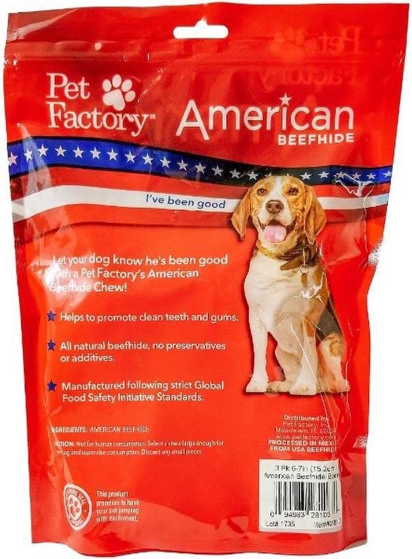 PET FACTORY American Beefhide 6 to 7-inch Knotted Bones Natural ...
