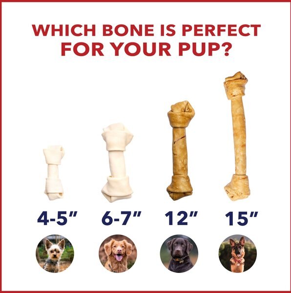 PET FACTORY Beefhide 4-inch Peanut Butter Flavored Dog Bones, 18 count ...