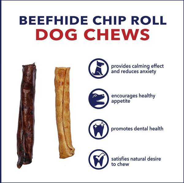 PET FACTORY Beefhide 5-inch Chip Rolls Variety Pack Beef & Chicken ...
