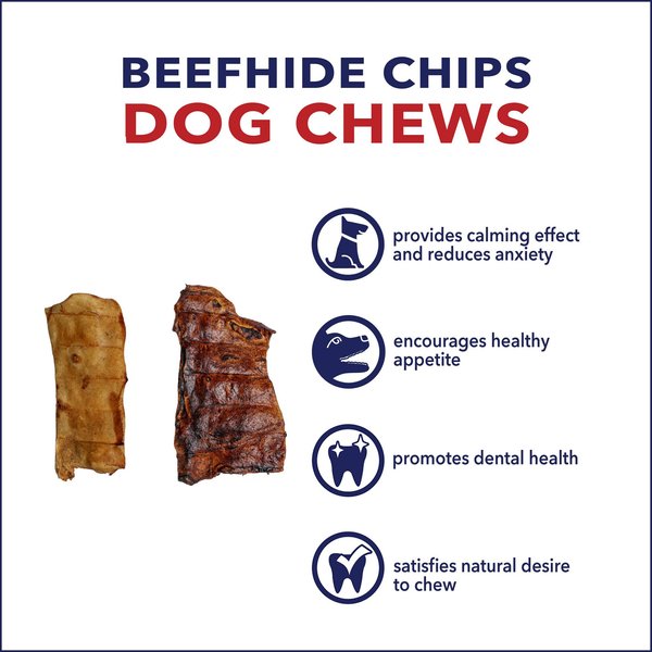 PET FACTORY Beefhide Chips Beef & Chicken Flavored Dog Hard Chews, 8-oz ...