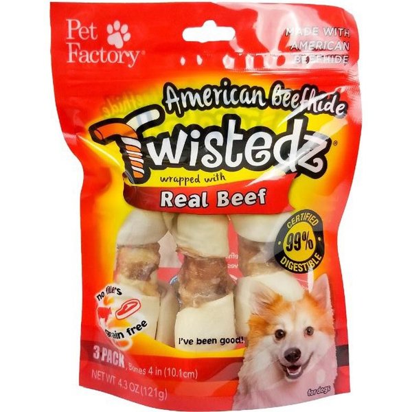 PET FACTORY American Beefhide 6 to 7-inch Knotted Bones Natural ...