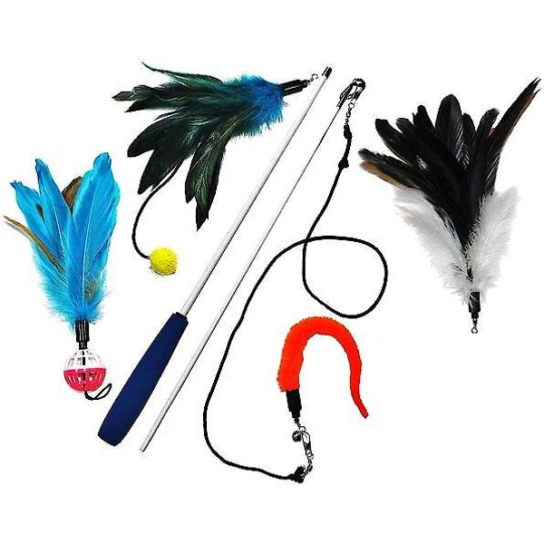 ETHICAL PET Fishing Rod & Reel Kitty Teaser Cat Toy, Color Varies ...