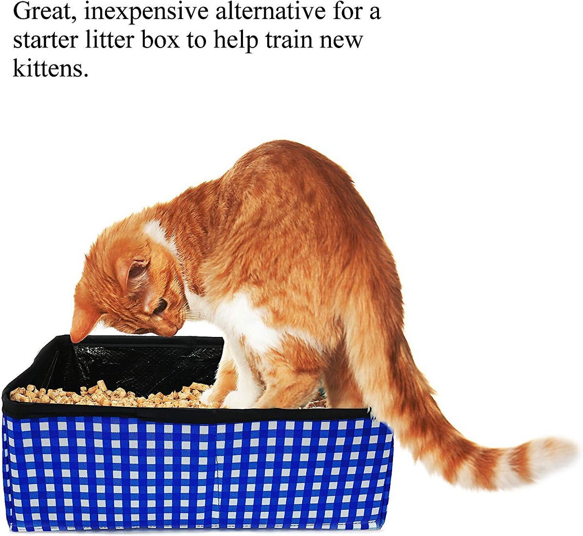 PET FIT FOR LIFE Collapsible Portable Litter Box with Collapsible Bowl ...