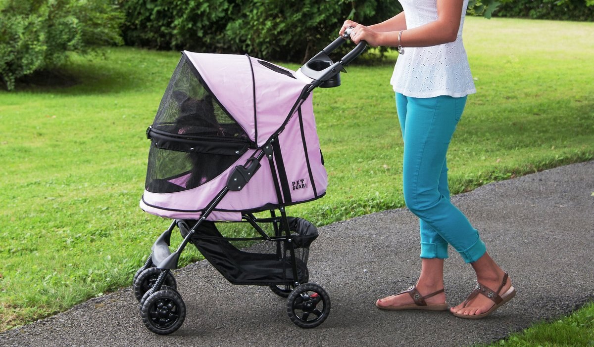 PET GEAR Happy trails No-Zip Pet Stroller, Pink Diamond - Chewy.com