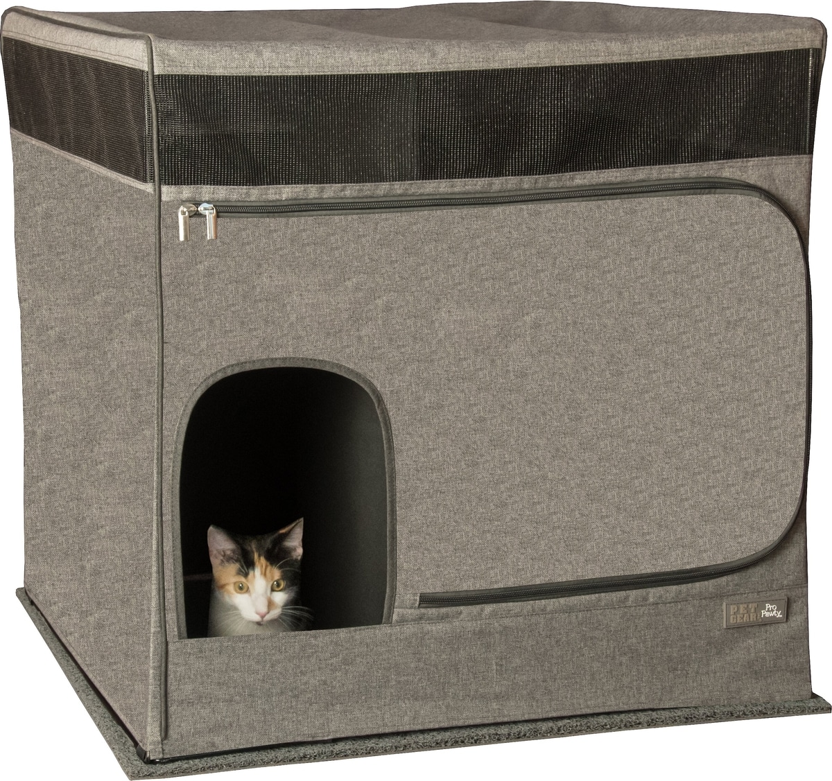 PET GEAR Pro Pawty Cat Litter Box Cover, Soft Charcoal - Chewy.com