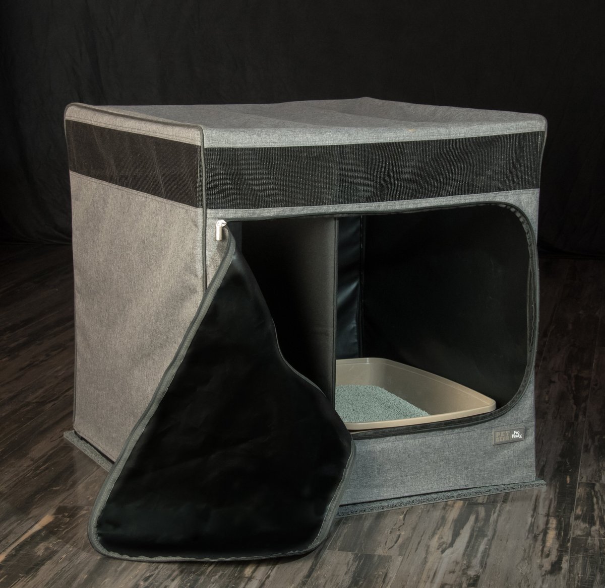 PET GEAR Pro Pawty Cat Litter Box Cover, Soft Charcoal - Chewy.com