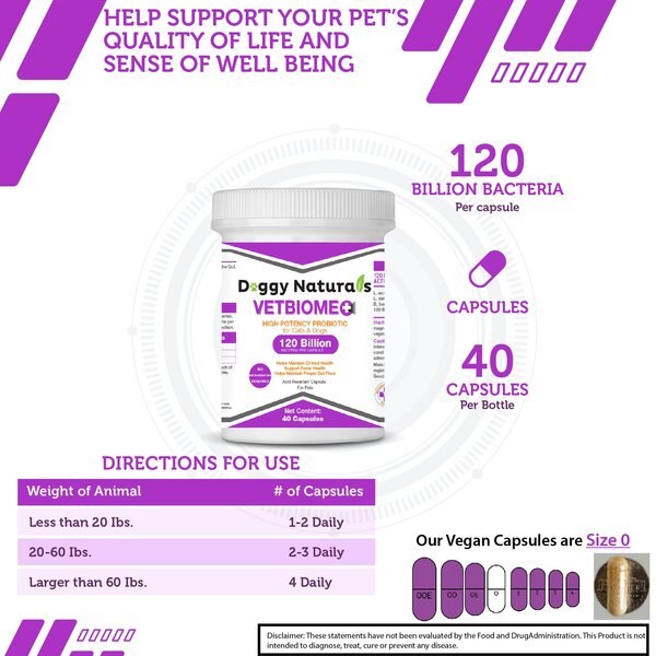 PET HEALTH PHARMA Vetbiome Plus High Potency Probiotics for Dog & Cat ...