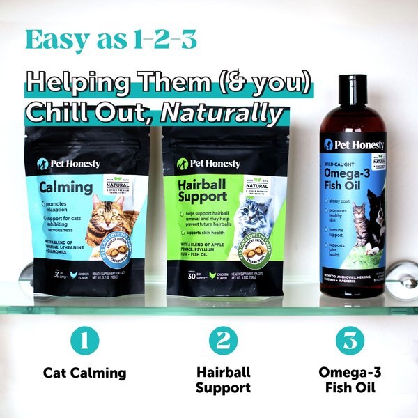 PET HONESTY Dual Texture Chicken Flavored Calming Chews for Cats, 3.7 ...