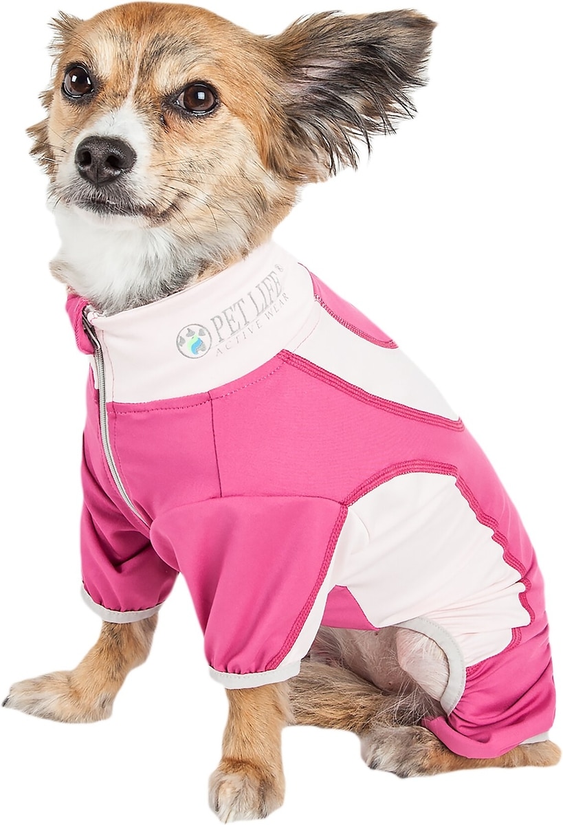 PET LIFE Active Warm-Pup Dog Hoodie, Hot Pink / Light Pink, Large ...
