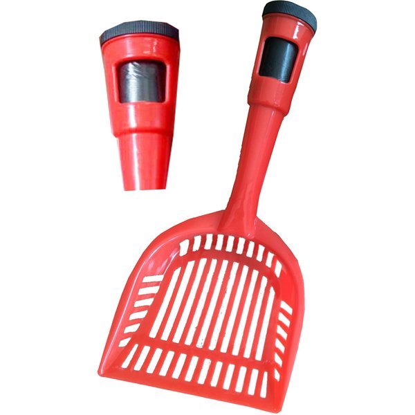 PET LIFE Poopin-Scoopin Litter Shovel with Built-In Waste Bag Handle ...