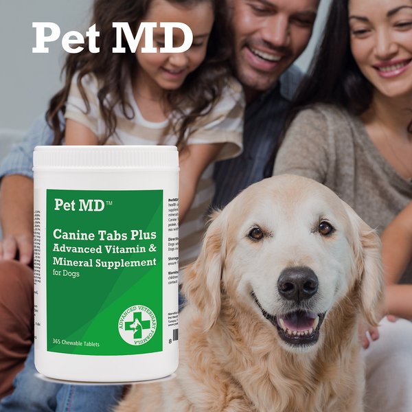 PET MD Canine Tabs Plus Advanced Vitamin & Mineral Dog Supplement, 365 ...