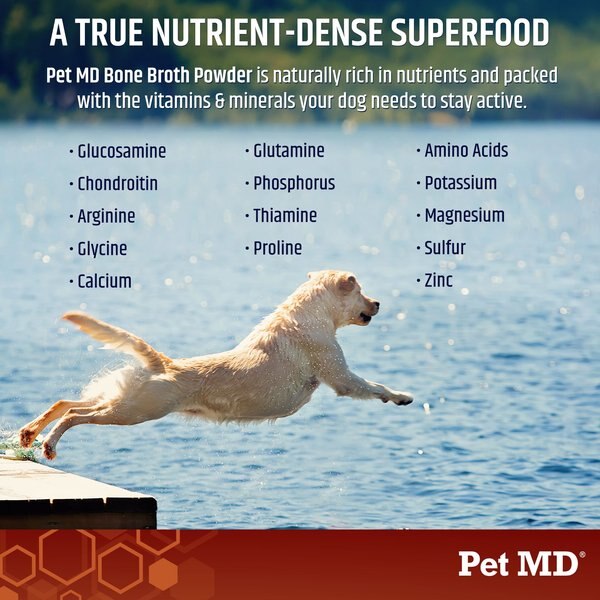 PET MD Gut Support & Joint Health Bone Broth Powder Dog Supplement, 4 ...