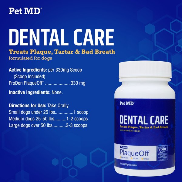 PET MD Proden PlaqueOff Teeth Cleaning Dental Care Powder Dog Dental ...