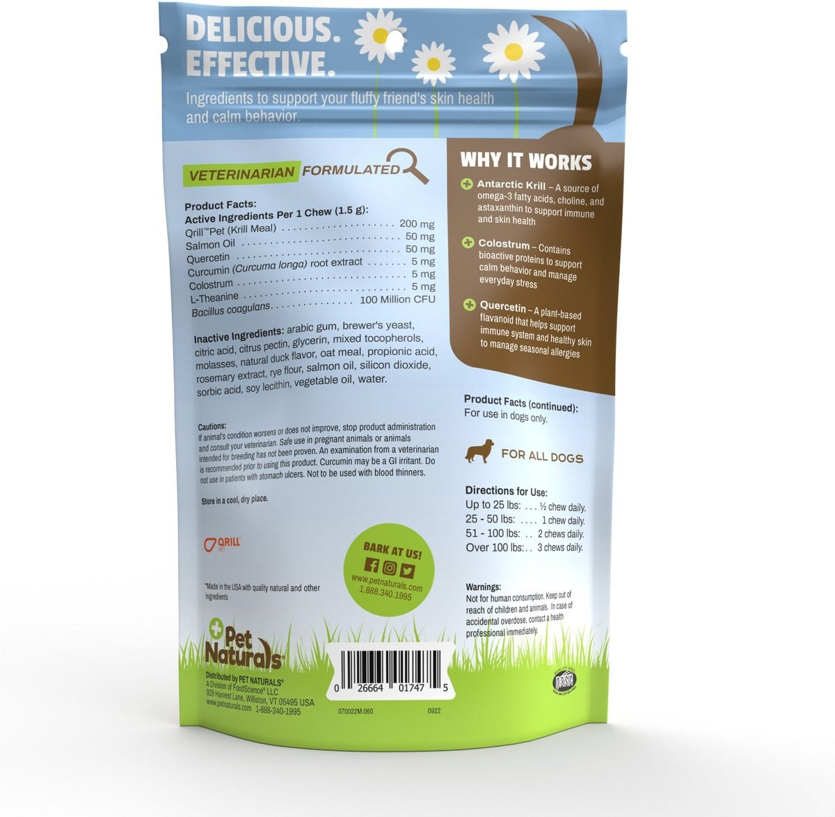 PET NATURALS Allergy Plus Calming Duck Flavored Soft Chew Supplement ...