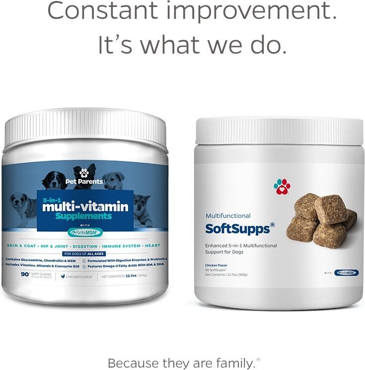 PET PARENTS Multivitamin SoftSupps 5-in-1 Multi-Vitamin Dog Supplement ...