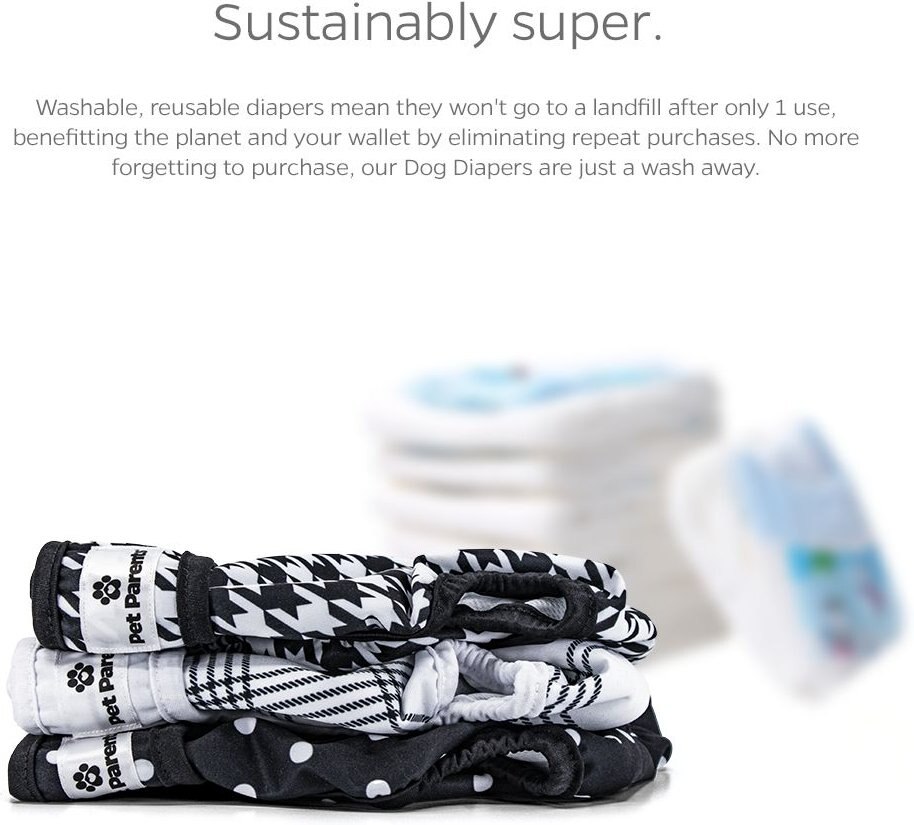 PET PARENTS Washable Male & Female Dog Diapers + Extendrs, Luxe, Large ...