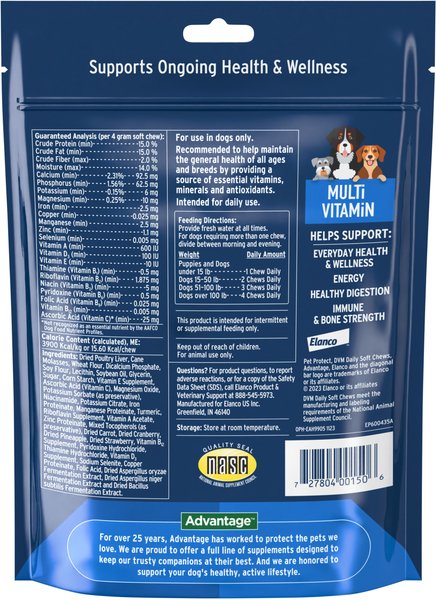 PET PROTECT DVM Daily Multivitamin Chicken Flavored Soft Chew ...