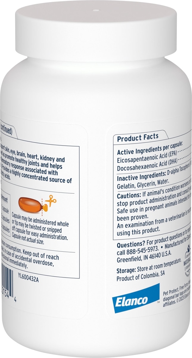 PET PROTECT Free Form Omega-3 Fish Oil Snip Tip Capsule Supplements for ...