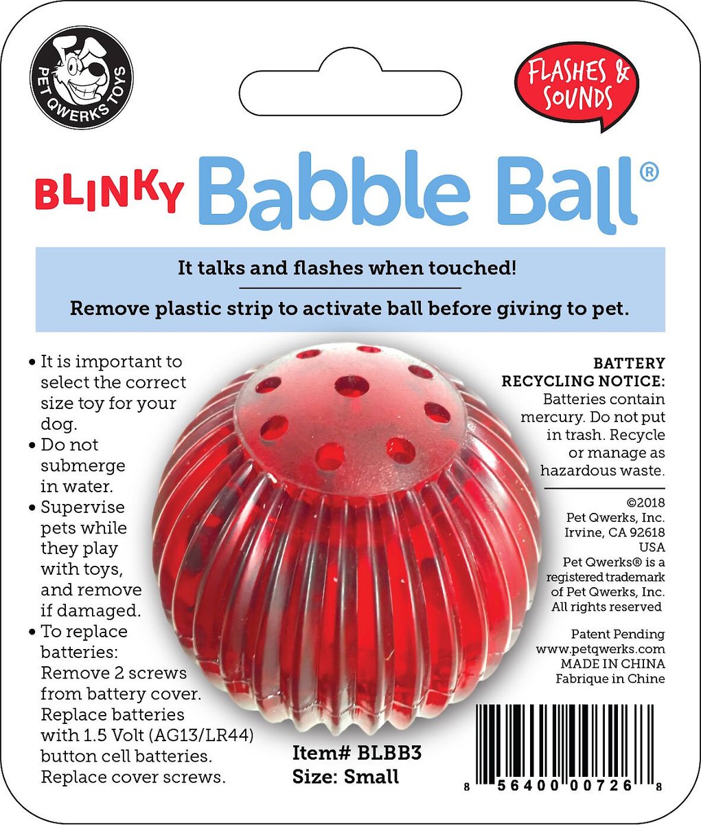 PET QWERKS Blinky Babble Ball Dog Toy, Small - Chewy.com