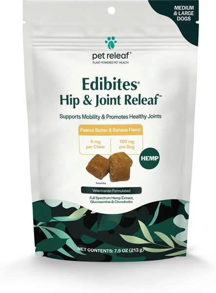 PET RELEAF Edibites Hip & Joint Releaf Organic Peanut Butter & Banana ...