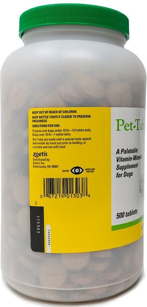 PET-TABS Vitamin-Mineral Dog Supplement, 500 count - Chewy.com