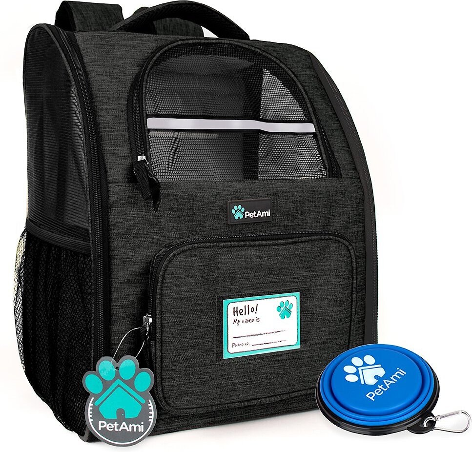 PETAMI Deluxe Backpack Dog & Cat Carrier, Charcoal - Chewy.com