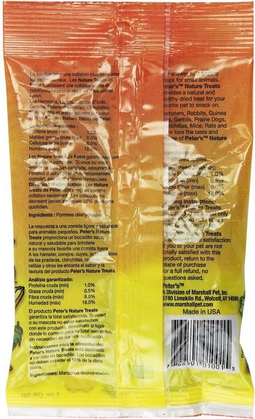 PETER'S Apple Slices Small Animal Nature Treats, 1-oz bag, bundle of 4 ...