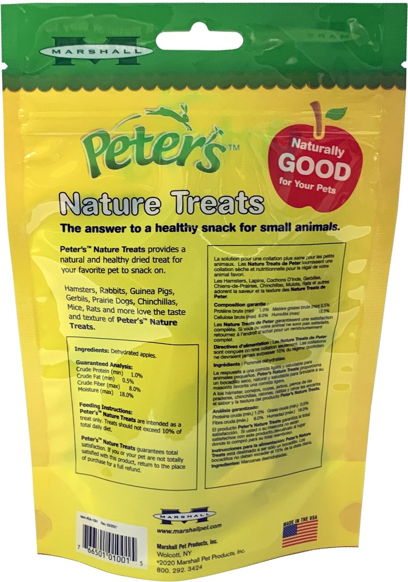 PETER'S Apple Slices Small Animal Nature Treats, 1-oz bag - Chewy.com