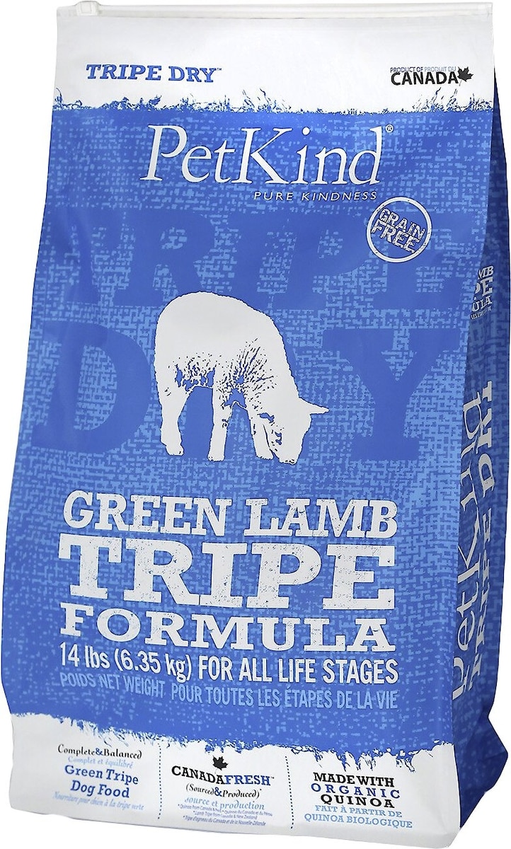 PETKIND Tripe Dry Grain-Free Green Lamb Tripe Formula Dry Dog Food, 14 ...