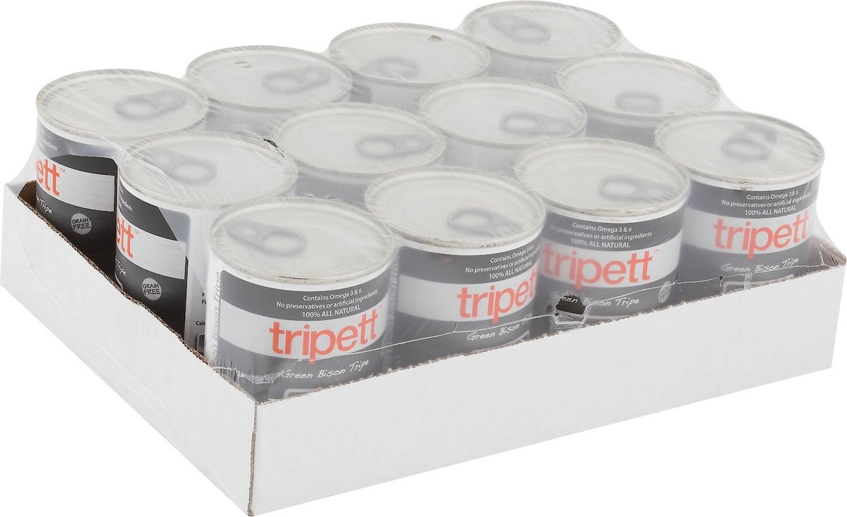 PETKIND Tripett Green Bison Tripe Grain-Free Canned Dog Food, 12.8-oz ...